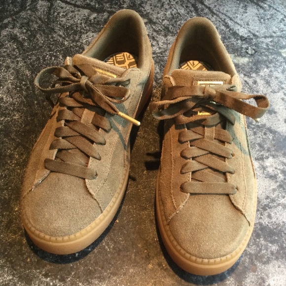 Puma | Shoes | Puma Olive Green Leather Sneaker | Poshmark